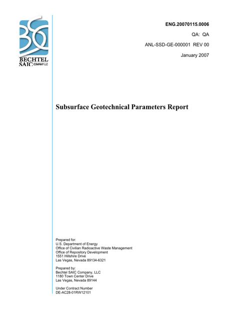 Subsurfacegeotechnicalparametersrepor Pdf Geotechnical Engineering Data