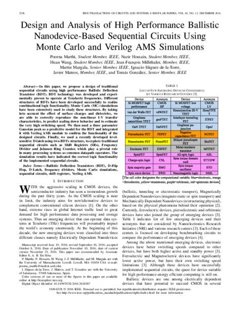 Pdf Design And Analysis Of High Performance Ballistic Nanodevice Based Sequential Circuits