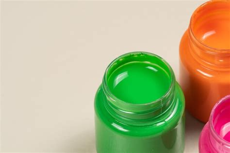 Premium Photo Open Gouache Paint Glass Opened With Copy Space