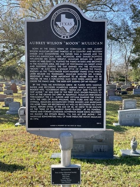 Aubrey Wilson Moon Mullican Historical Marker