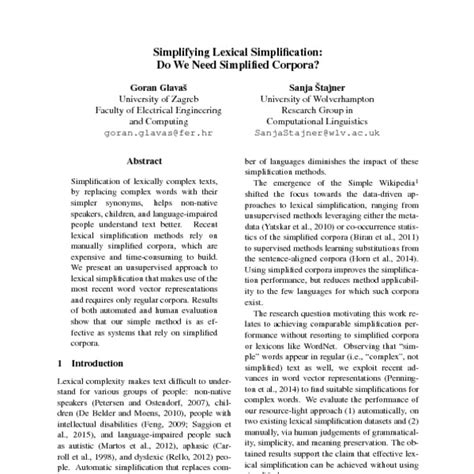 Simplifying Lexical Simplification Do We Need Simplified Corpora Acl Anthology