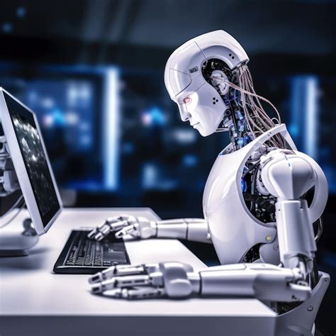 Premium Ai Image Robot Virtual Assistant Robot Writing A Robot