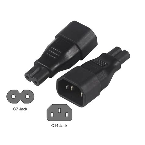 Thinkstar C14 To C7 Adapter Iec Ac Plug Male Female Adapter Figure 8 2 Pole 3 Straight Converter