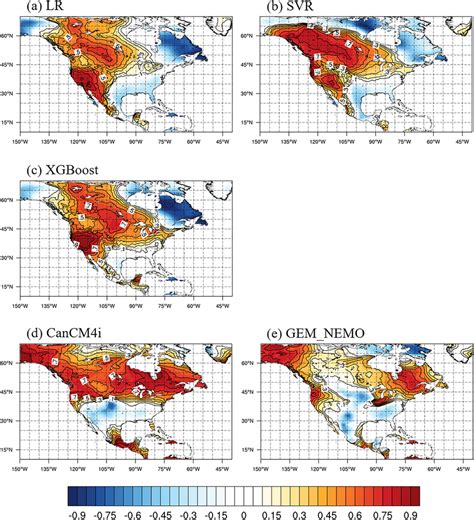 Correlation Coefficients Between A Lr B Svr C Xgboost D Download Scientific Diagram