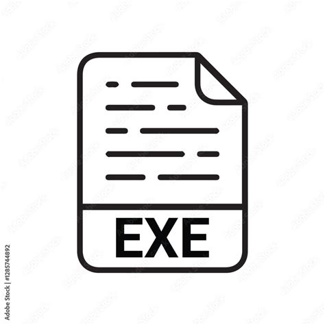 Exe File Icon Set Exe File Type Symbol File Exe Format Icon In Black
