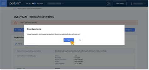 Edytowanie I Usuwanie Danych Kandydata W Otwartym Zgłoszeniu Pomoc Pol On
