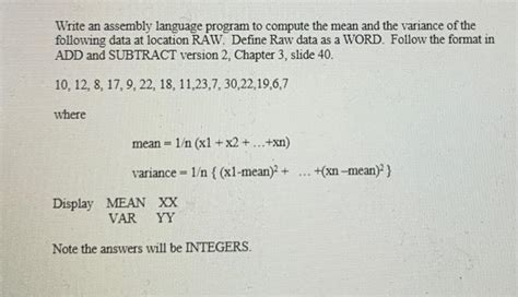 Solved Write An Assembly Language Program To Compute The