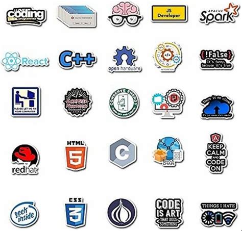 Idream Software Programming Languages Vinyl Diy Sticker For Laptop Guitar Toy Scrapbook Set Of