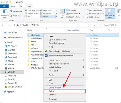 How To Delete Getcurrent Folder On Windows 1011