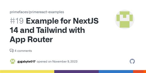 Example For Nextjs 14 And Tailwind With App Router · Issue 19 · Primefacesprimereact Examples