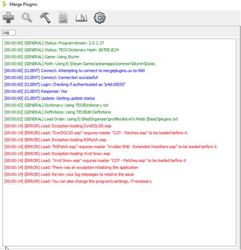 access violation at address 005f81e6 in module mergeplugins exe read