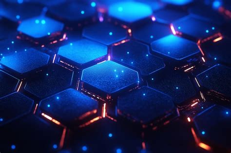 Abstract Hexagonal Molecular Design Blockchain Structures In Technology