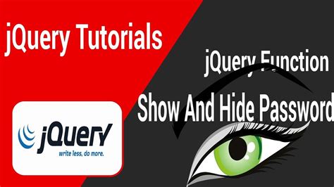 Show And Hide Password Text Field In Jquery In Tamil Youtube