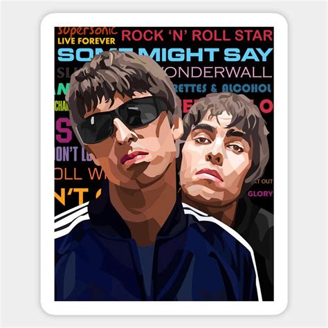 Liam And Noel Gallagher Sticker Liam Gallagher V Sign Noel Gallagher