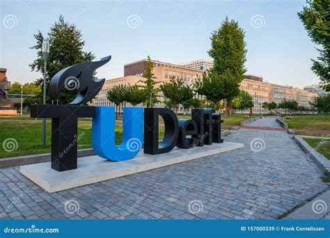 Logo Of The Delft University Of Technology On The Campus Netherlands Editorial Photo