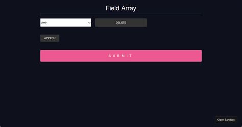 Usefieldarray Select Codesandbox