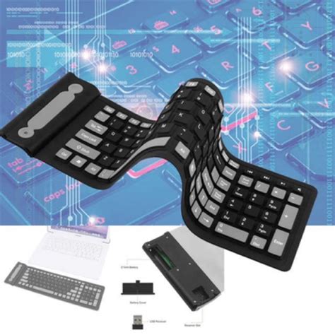 2 4g Wireless Keyboard Flexible คีย์บอร์ดยางไร้สาย กันน้ำ ม้วนเก็บได้ Shopee Thailand