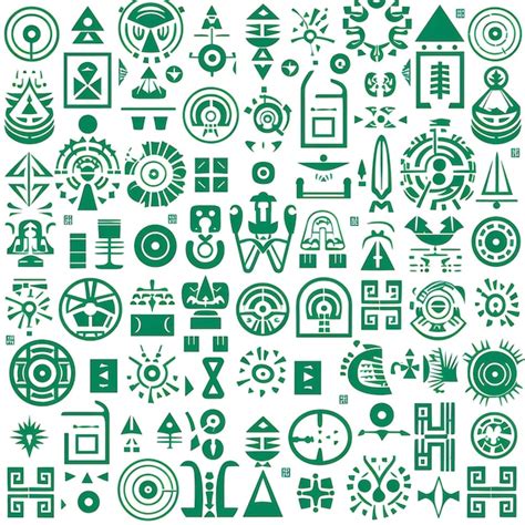Premium Ai Image Ancient Glyphs In A Minimalist Vector Clean Monoline Art Style Adorn Your