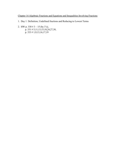 Chapter Algebraic Fractions And Equations And Inequalities