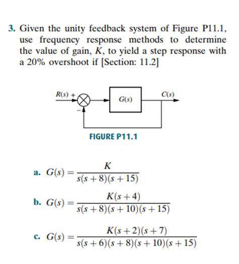Solved Given The Unity Feedback System Of Figure P111use