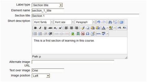 Course Element Section Heading MoodleDocs