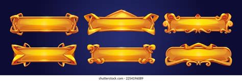 Medieval Buttons Ui Game Menu Elements Stock Vector Royalty Free