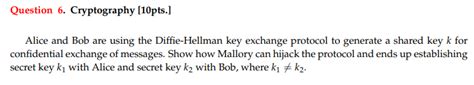 Solved Question Cryptography Pts Alice And Bob Are Chegg Com