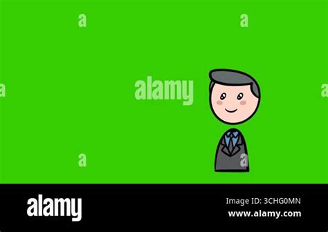 Male Assistant Explaining With Textbox Cartoon Animation Stock Video