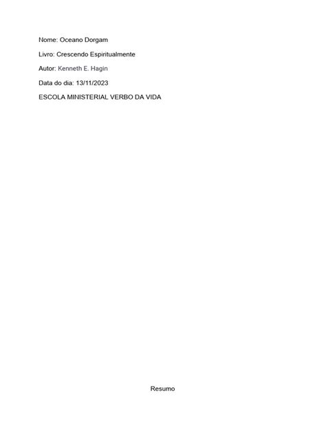 Resumo Livro Crescendo Espiritualmente Oceano Dorgam Pdf Amor