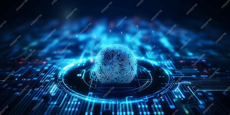 Premium Photo Digital Fingerprint Within Matrix Of Code Biometric
