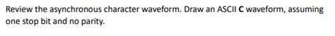 Solved Review The Asynchronous Character Waveform Draw An