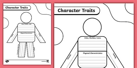 Third Grade Character Traits Graphic Organizer Twinkl