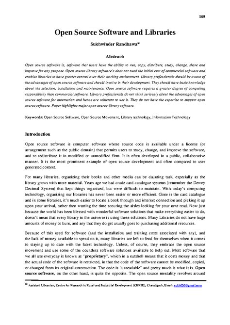 Open Source Software And Libraries Open Source Software And Libraries