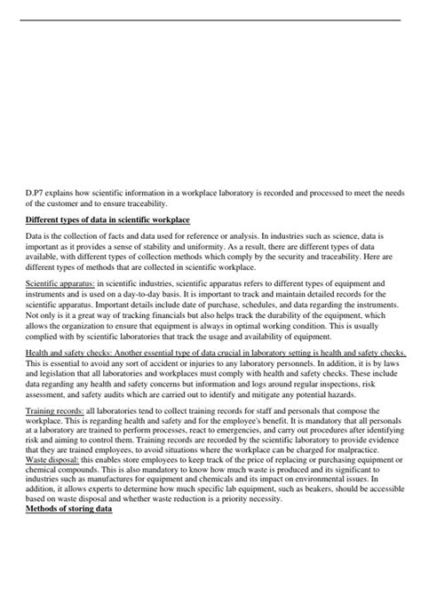 BTEC APPLIED SCIENCE UNIT ASSIGNMENT A B C D ALL DISTINCTION Stuvia UK