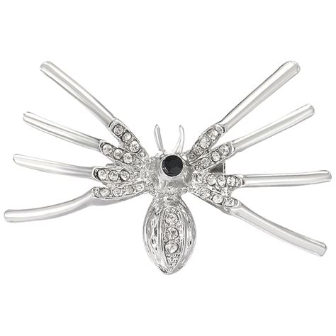 Lapel Pin Rhinestone Spider Shape Pin Aesthetic Women Clothes Brooch