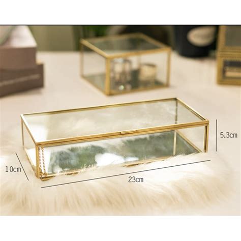 Glass Box Large Rectangular Box In Clear Glass With A Metal Frame And