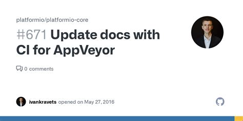 Update Docs With Ci For Appveyor · Issue 671 · Platformioplatformio