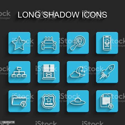 설정 줄 알 수없는 디렉토리 경찰 배지 스타 Ufo 비행 우주선 문서 메일 서버 화재와 구름 달과 별 아이콘 로켓 벡터 1위에