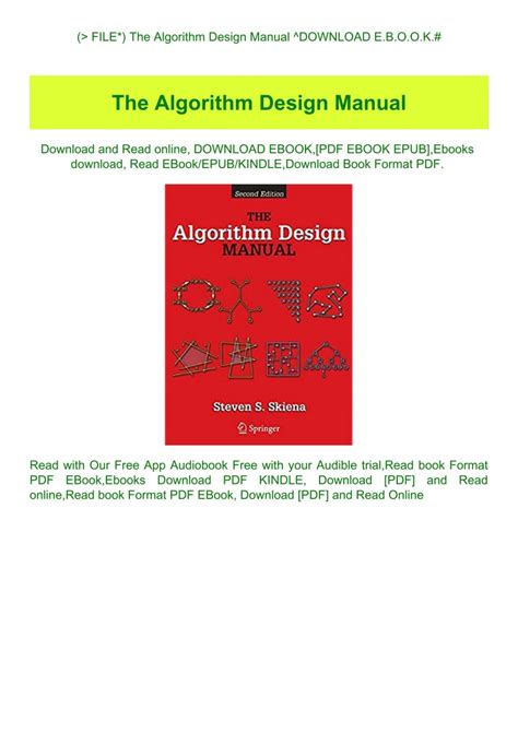 Pdf File The Algorithm Design Manual Download Ebook