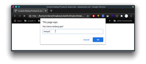 Membuat Dialog Menggunakan Javascript Lebak Cyber