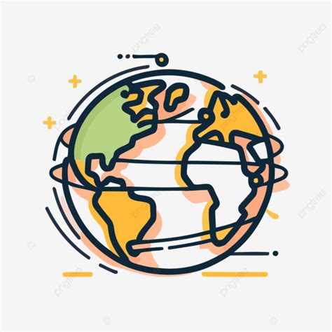 An Earth Globe Is Outlined Vector A Lineal Icon Depicting Globe Free