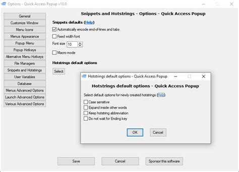 qap options slideshow quick access popup