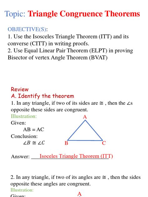 Triangle Congruence Theorems Applications Of Itt And Citt Download Free Pdf Triangle