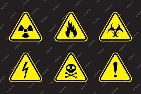 Premium Vector Set Of Warning Signs Vector Illustration