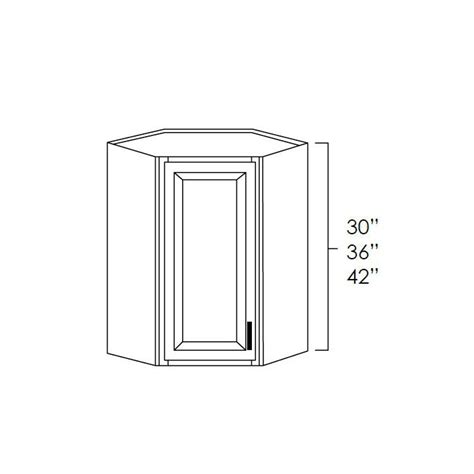 White Shaker 24x30 Wall Diagonal Corner Cabinet