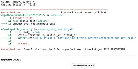 C1w2linearregression Getting Assertion Errors Despite Correct Values Supervised Ml