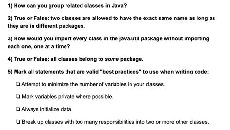 Solved How Can You Group Related Classes In Java True Chegg