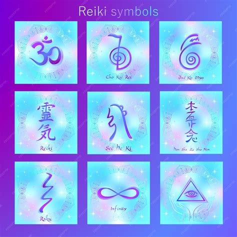 Premium Vector Set Of Sacred Symbols Of The Reiki Energy