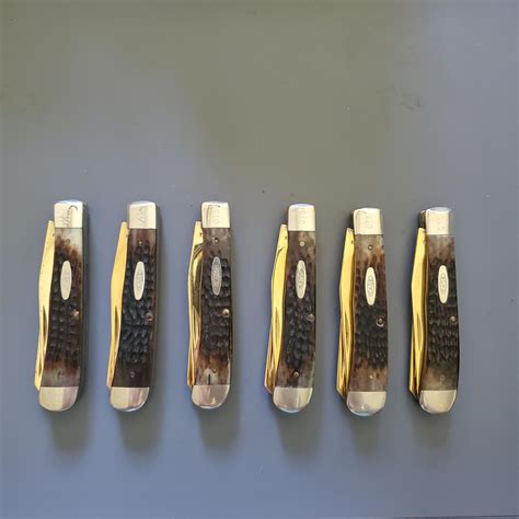 Case Xx Trappers 6254 Six Dots 1980s Gold Tone All Have Same Serial