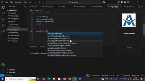 Javascript Session Looping Statement Youtube